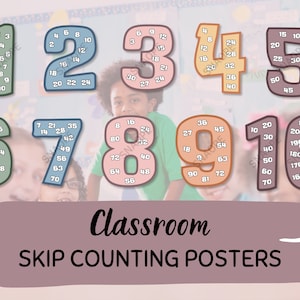 Skip Counting Posters Classroom Decorations Large Numbers - Etsy