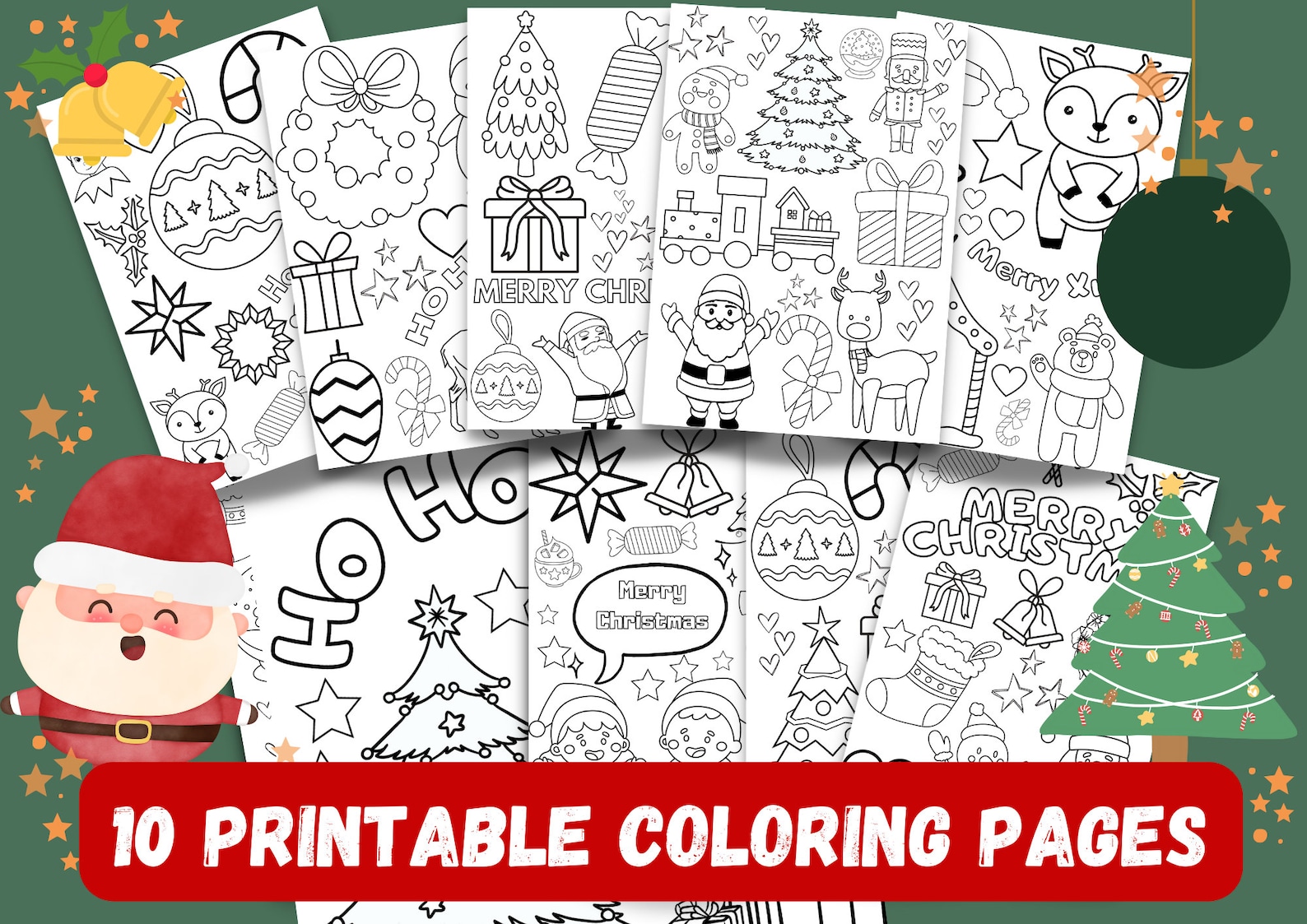 Christmas Coloring Pages, Ready to Print, Christmas Printables ...