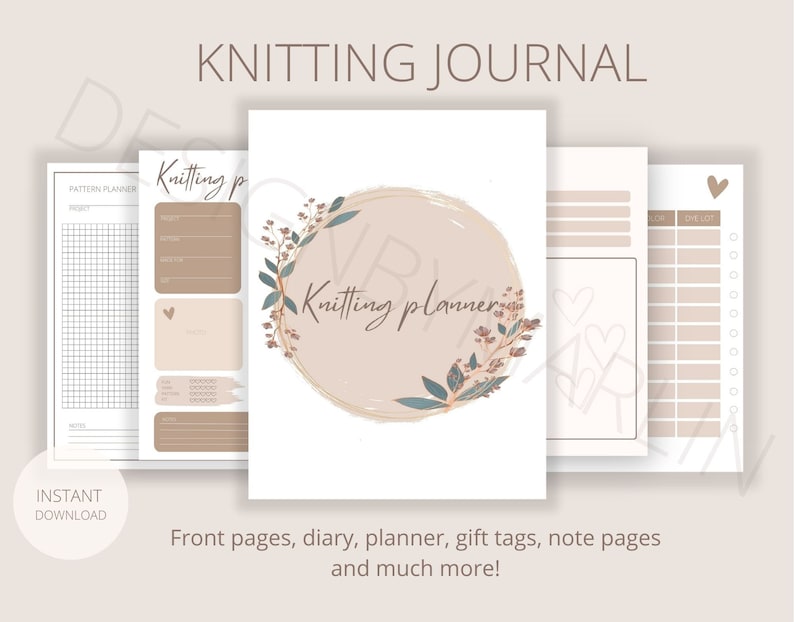 PRINTABLE Knitting Planner, Knitting Journal, Knitting Project Planner ...