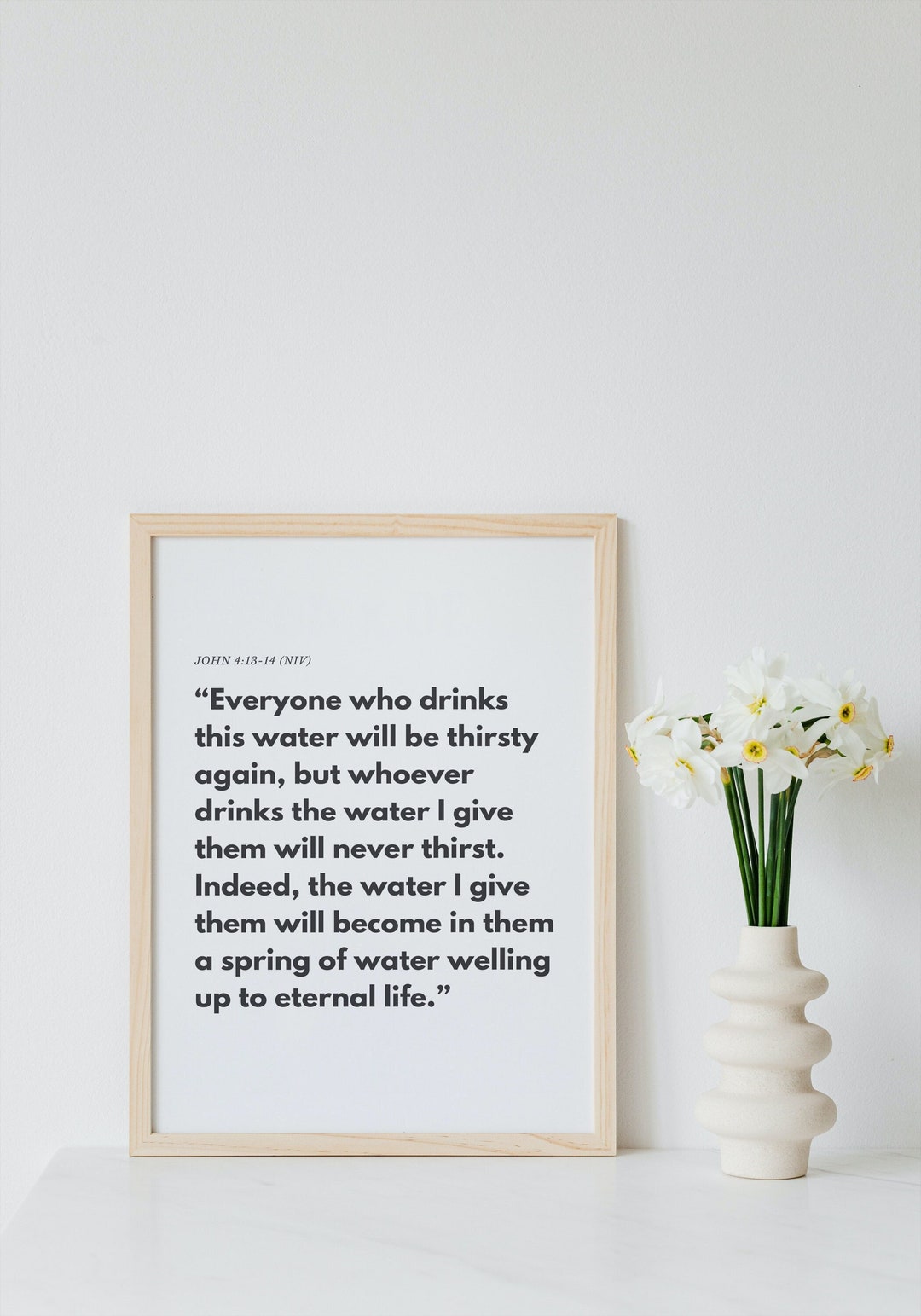 John 4:13-14 Spring of Water Welling up to Eternal Life, Minimalist ...