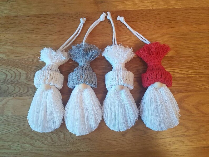 Gnomos navideños / Gonks navideños / Macrame Gnome / Decoraciones ...