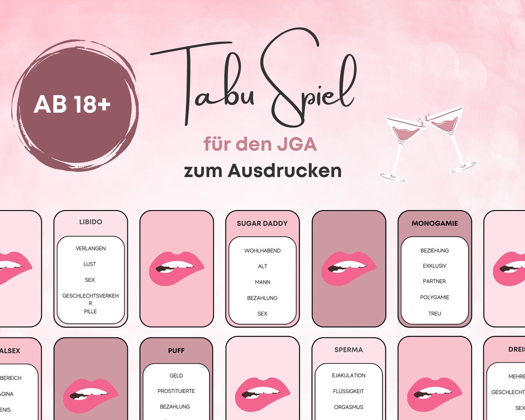 Taboo Game for the JGA to Print From 18 With Dirty Terms Digital ...