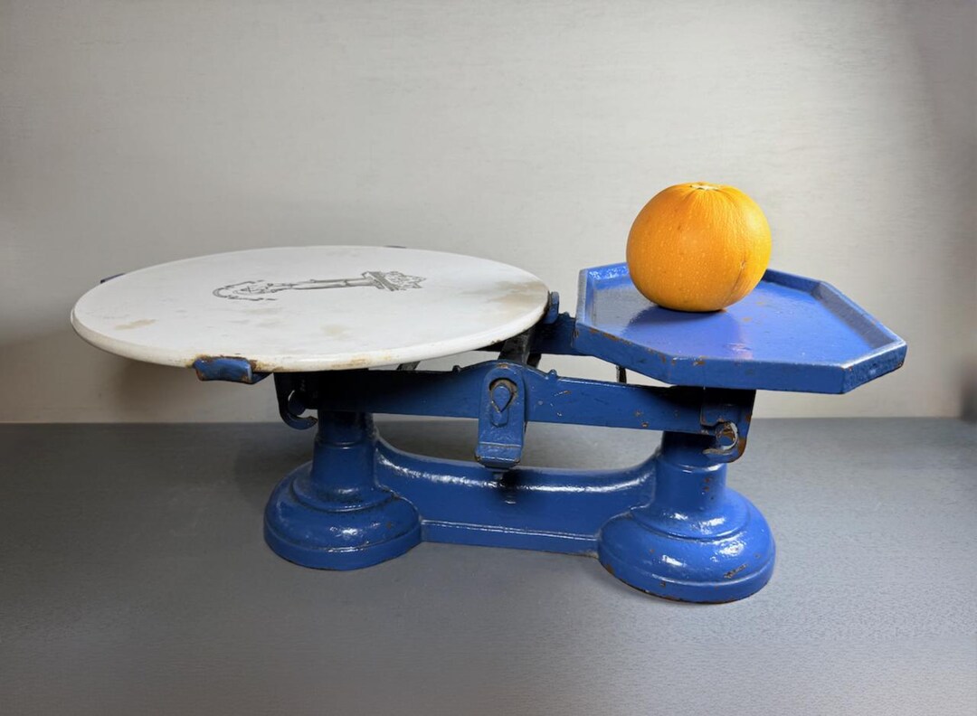 Vintage Victorian Dairy Scales, Grocer's Scales With Ironstone Plate - Etsy