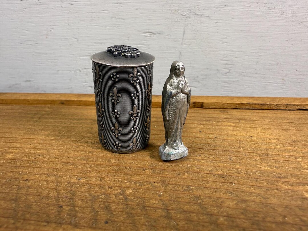 Vintage French Pocket Shrines, Miniature Religious Figurines, WWI Era ...