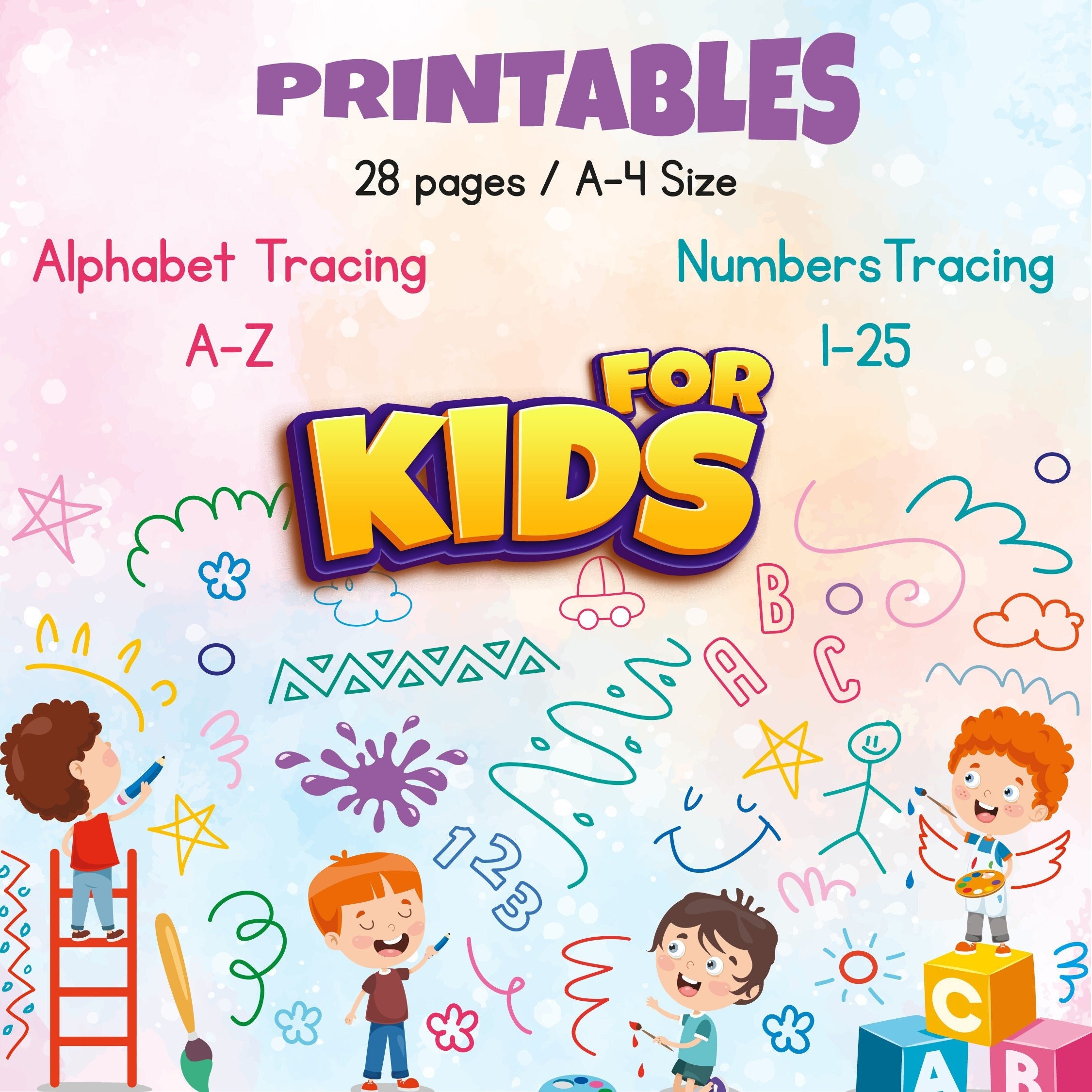 Alphabet Tracing, Letters A to Z, Numbers 1-25, Early Education ...