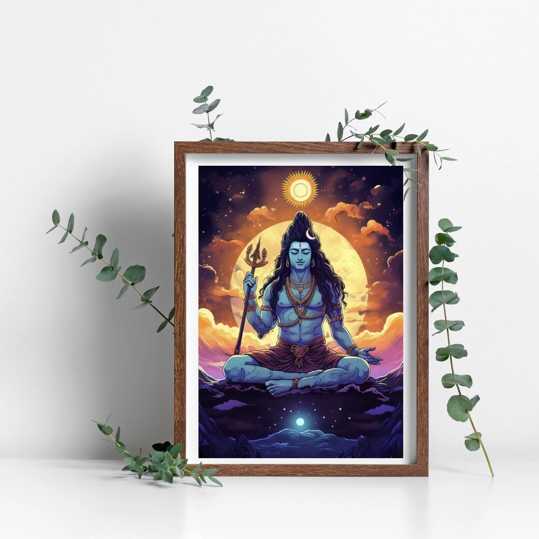 Lord Shiva Painting, Digital Art Print, Lord Shiva Decor, Shiva ...