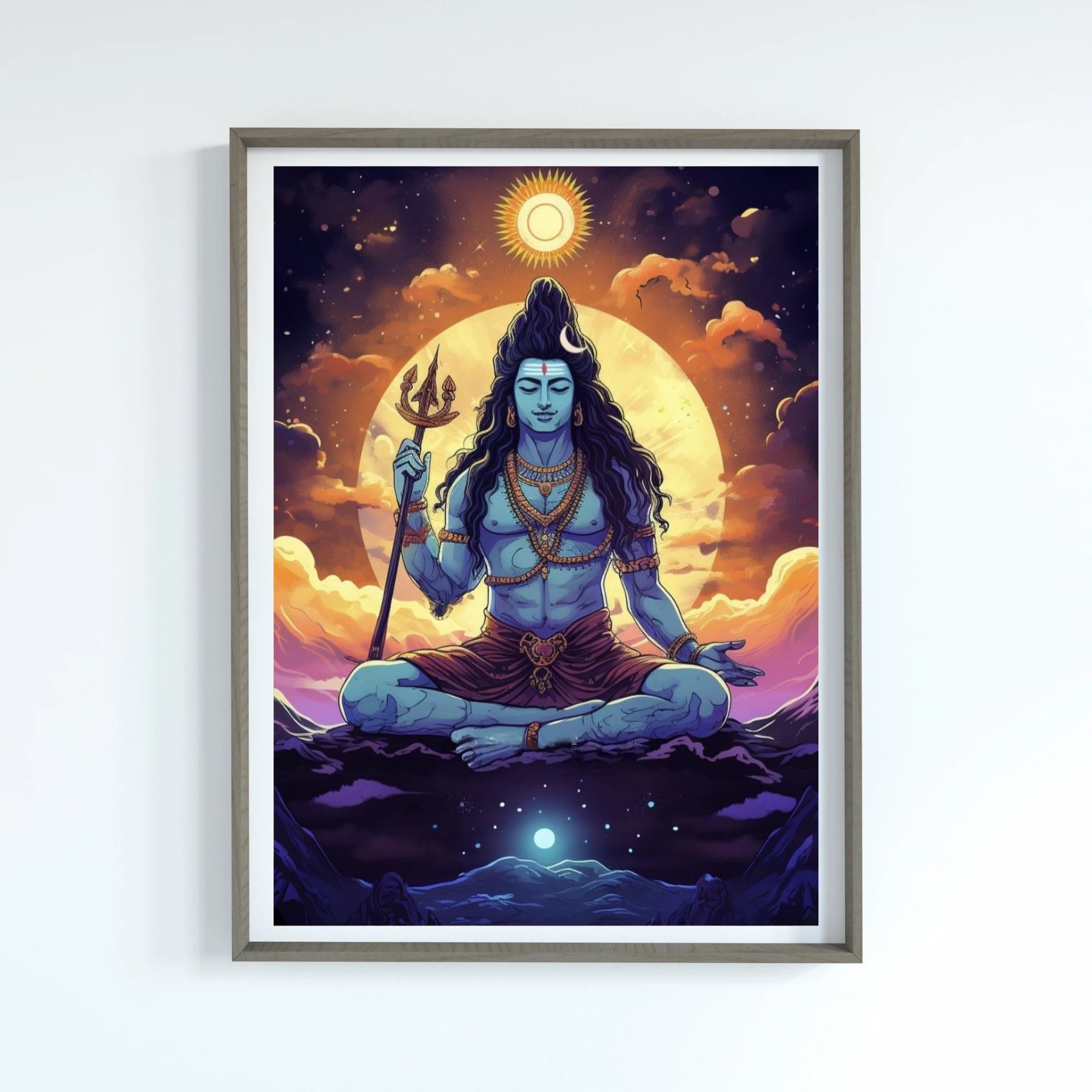 Lord Shiva Painting, Digital Art Print, Lord Shiva Decor, Shiva ...