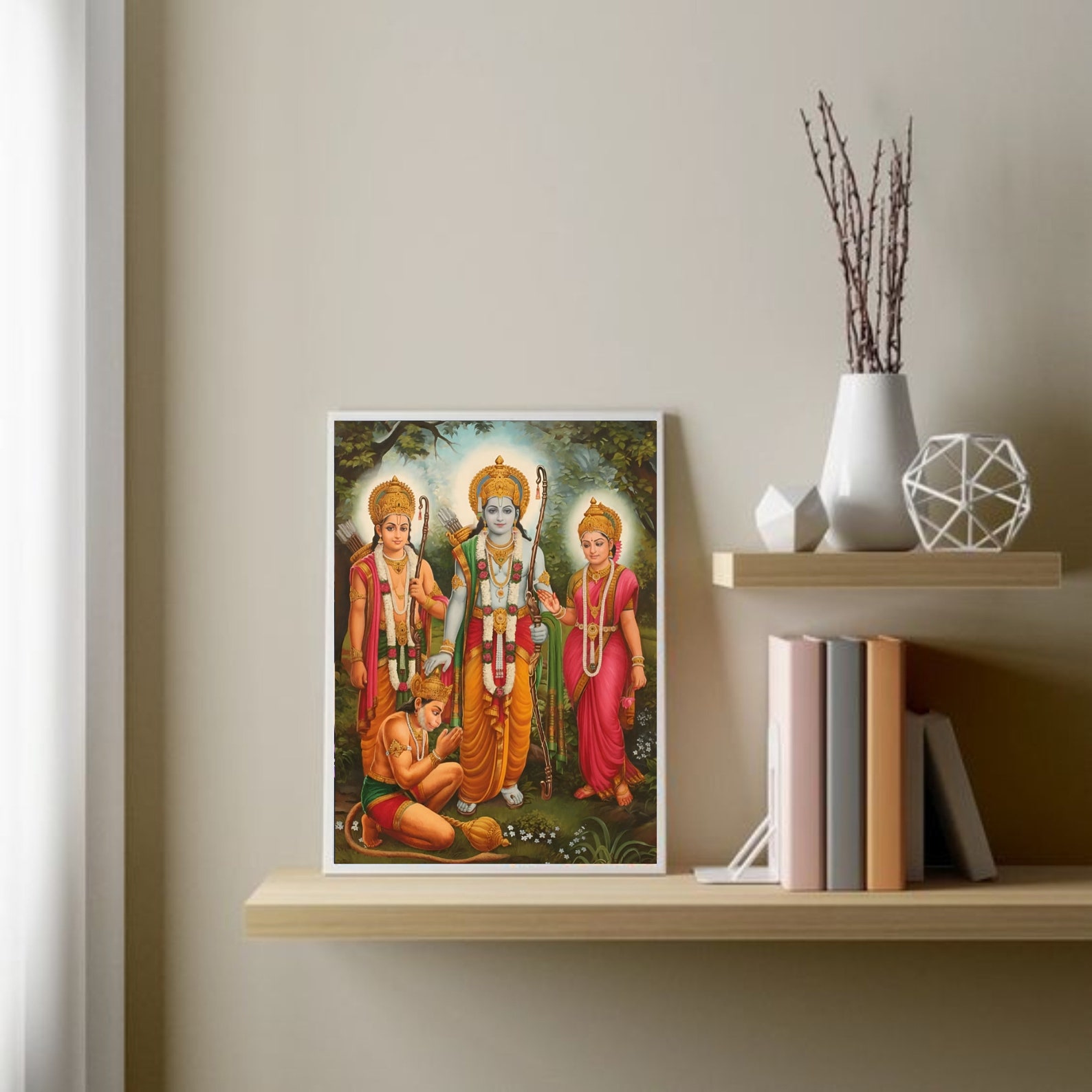 Ram Darbar Painting, Digital Print, Shreeram, Laxman, Hanuman Home ...