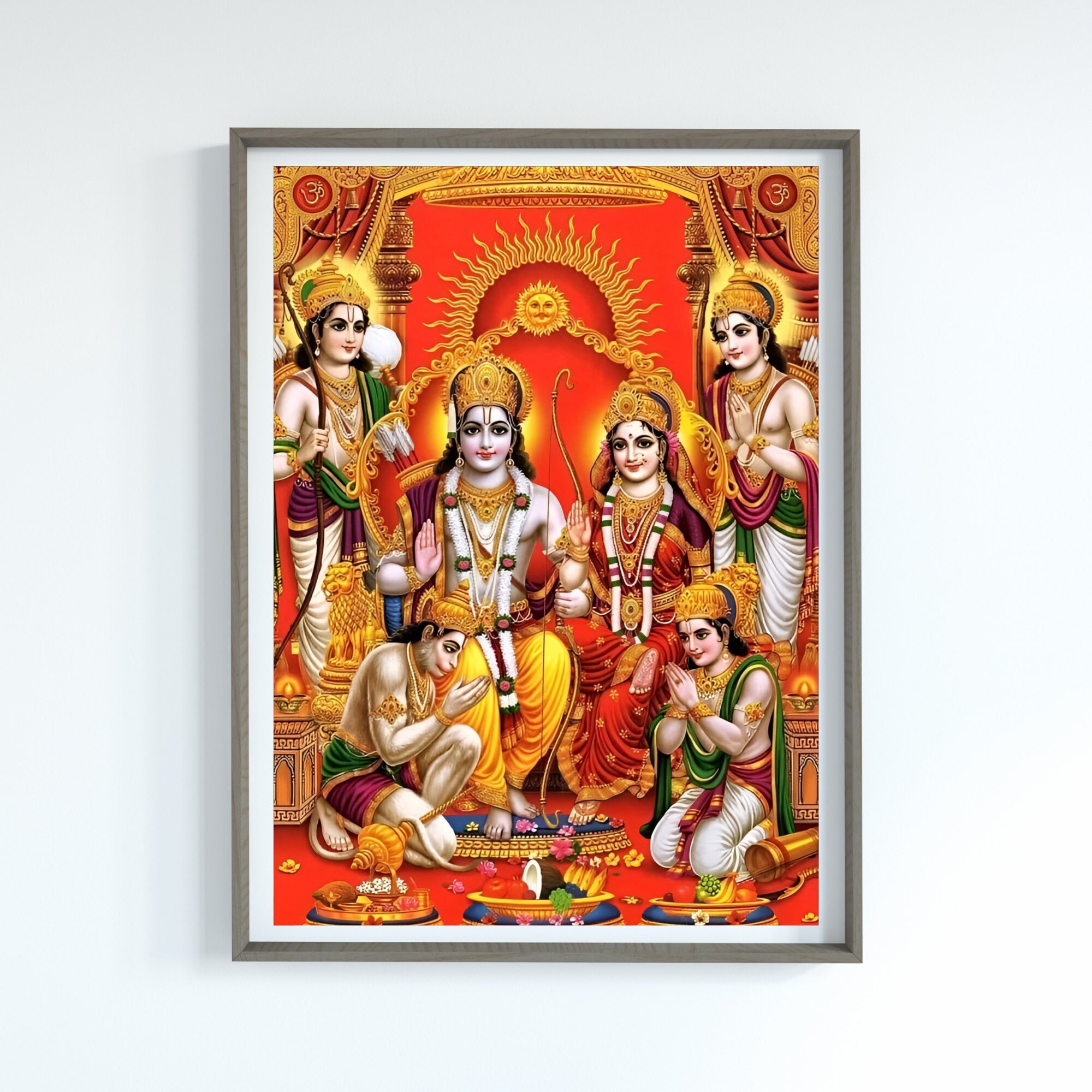 Ram Darbar Painting, Digital Print, Shreeram, Laxman, Hanuman Home ...