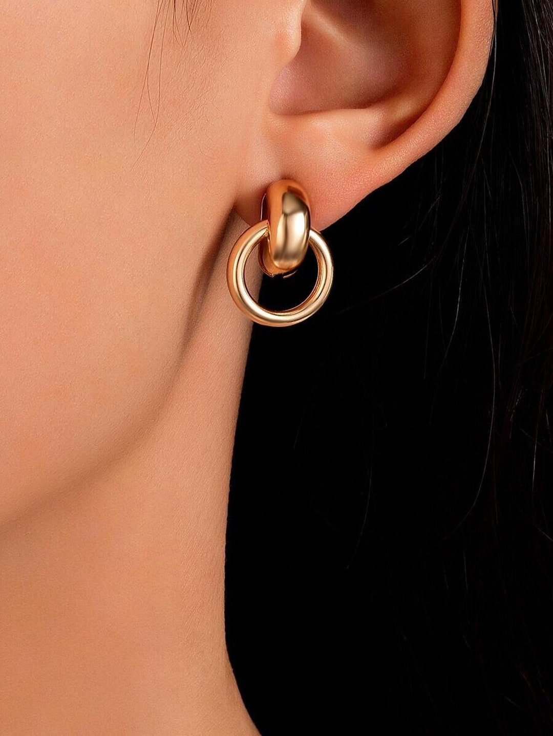 Small Circular Drop Earrings Elegant Earrings Minimalist Earrings Cute ...