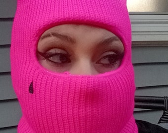Rhinestone Ski Mask PINK Sparkle Full Face Ski Mask Balaclava - Etsy