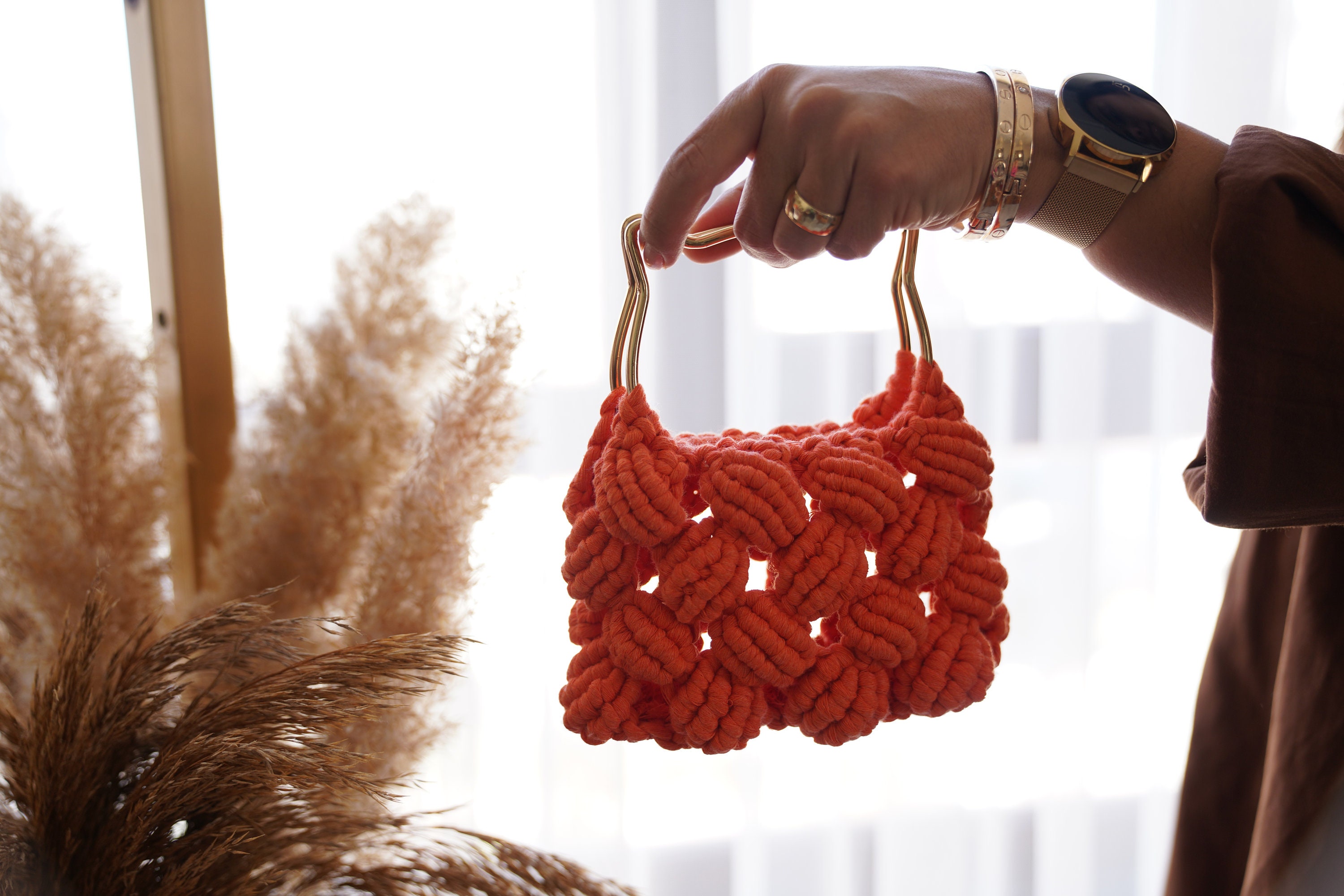 Orange Macrame Bag Crochet Macrame Purse Handmade Macrame - Etsy