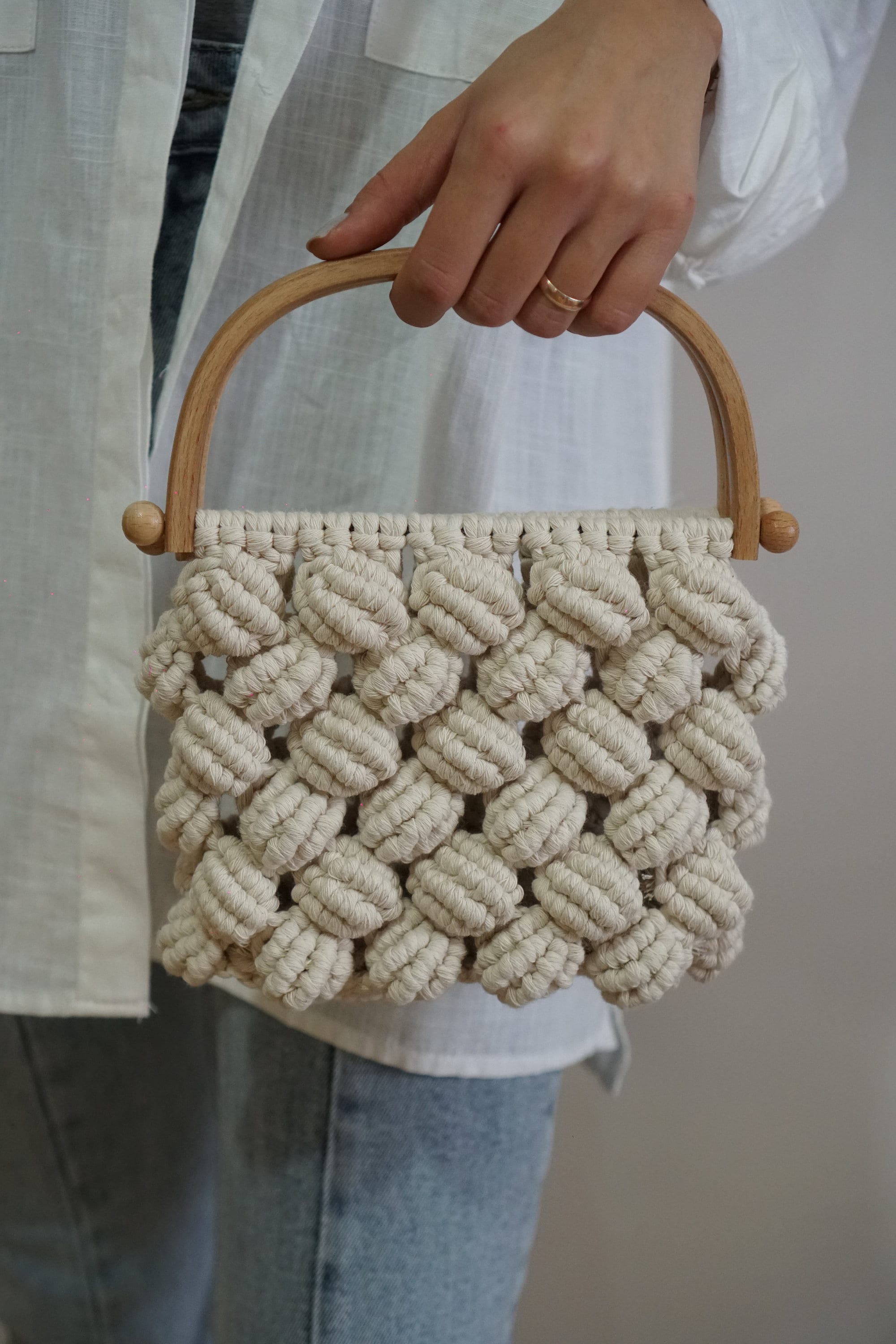 Macrame Bag , Cotton Macrame Bag,macrame Knot Bag, Handmade Macrame Bag ...