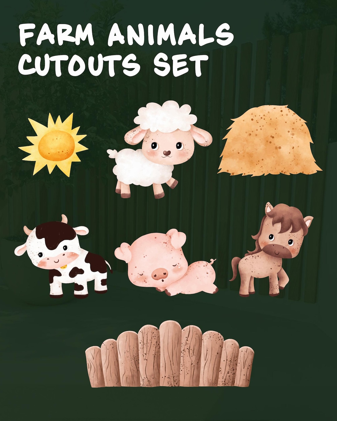 Farm Animal Cutouts Set: Barnyard Birthday Party Decor - Etsy