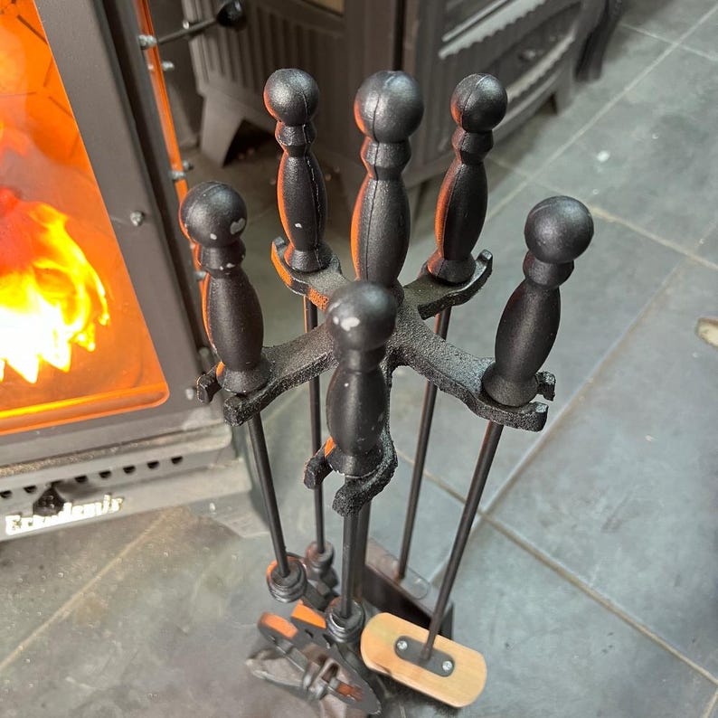Metal Fireplace Tools Set, Set of 4 Hearth Tool, 4 Piece Stove Tong Set ...