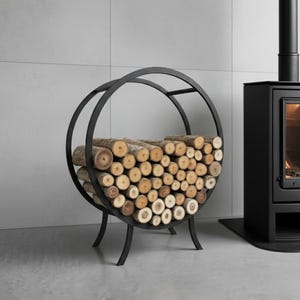 Firewood Rack, Wood Holder, Firewood Stand, Metal Firewood Shelf ...