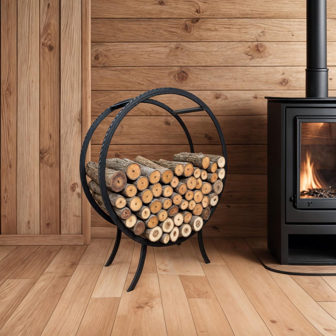 Firewood Rack, Wood Holder, Firewood Stand, Metal Firewood Shelf ...