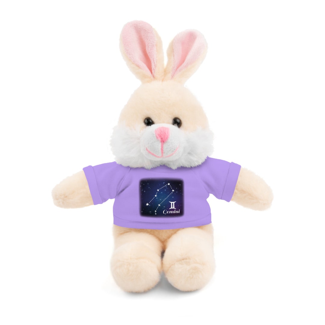 Plush Toy With Gemini Shirt, Cuddly Toys With Print, Horoscope Shirt ...