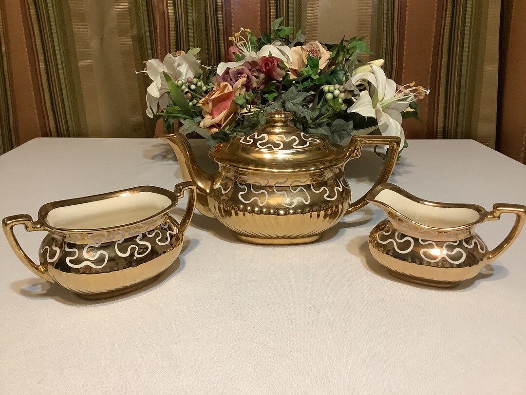 Gold Gibson Georgian Style Tea Setmid Century Elegant High - Etsy