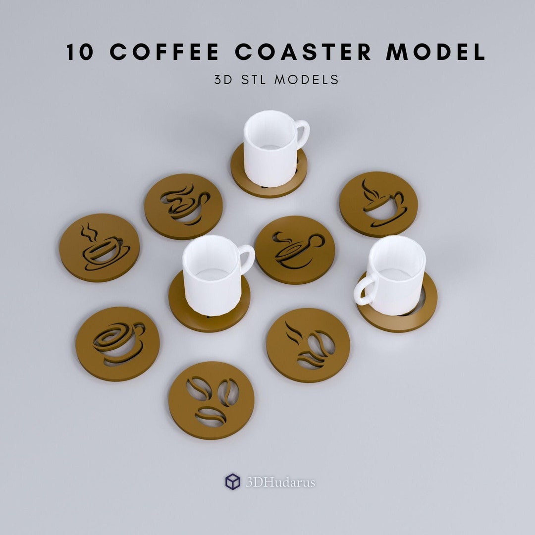 Coffee Coaster Set 3D Stl Files , 10 Pcs Coaster Model, 3D Print Files ...