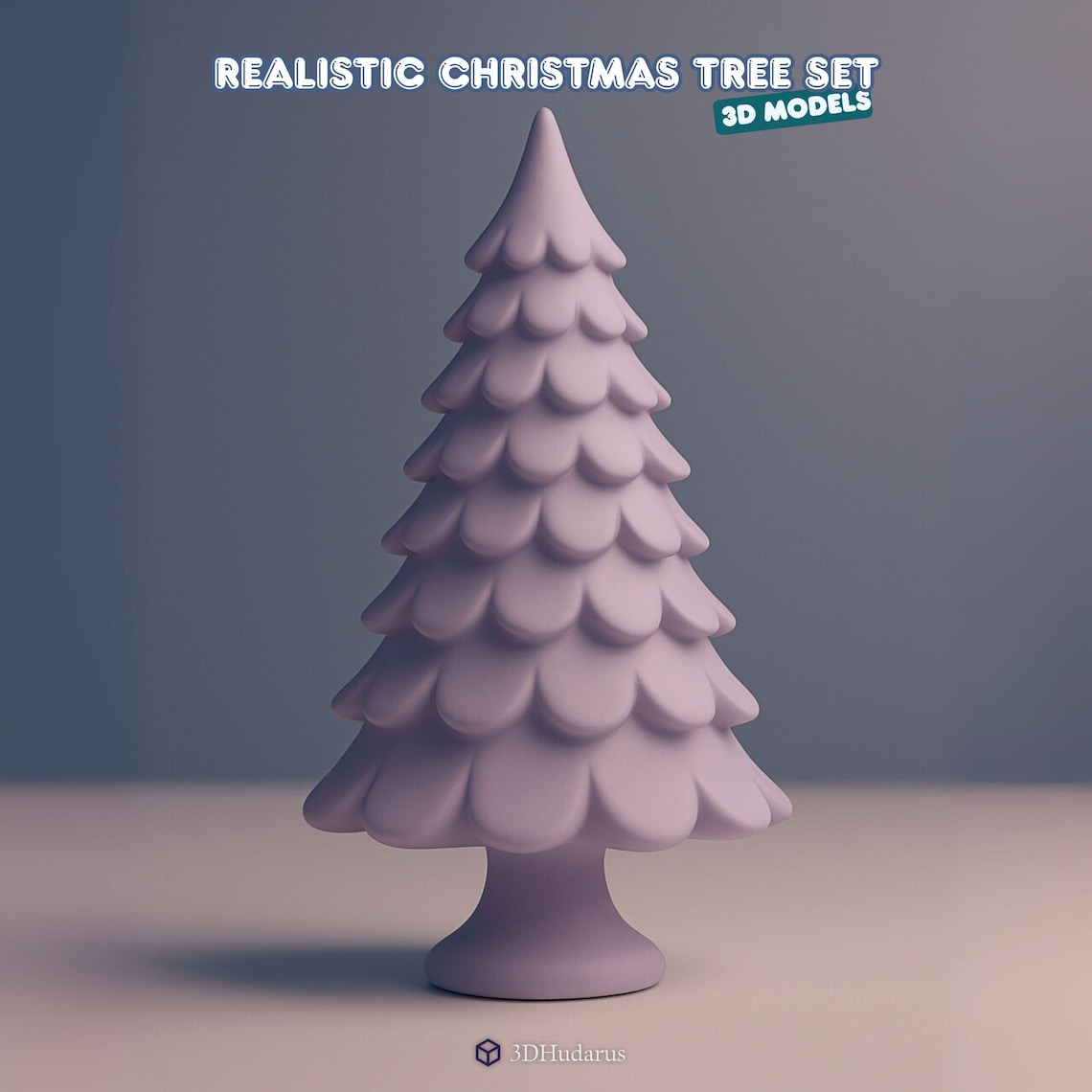 Realistic Christmas Tree Set 3D STL Files, Set of 3 Christmas Tree ...