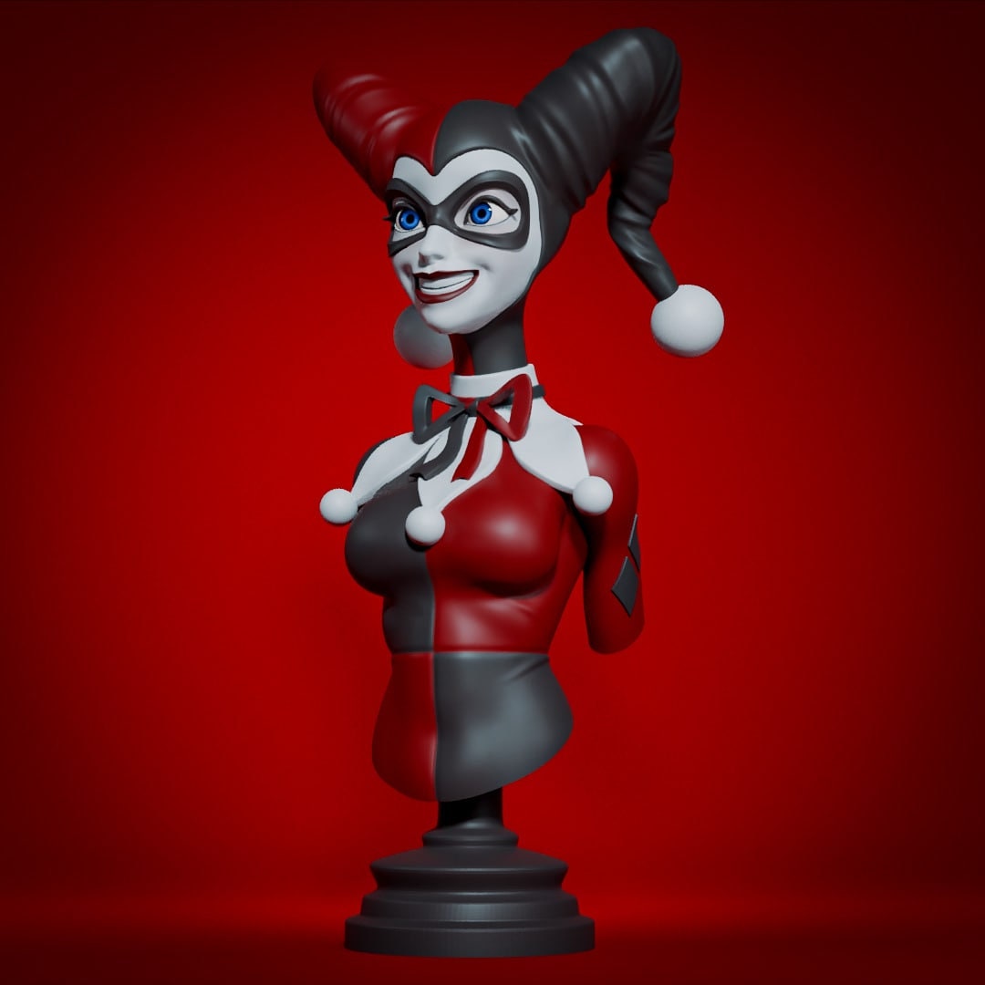 Harley Quinn Bust 3d Print Stl File Etsy