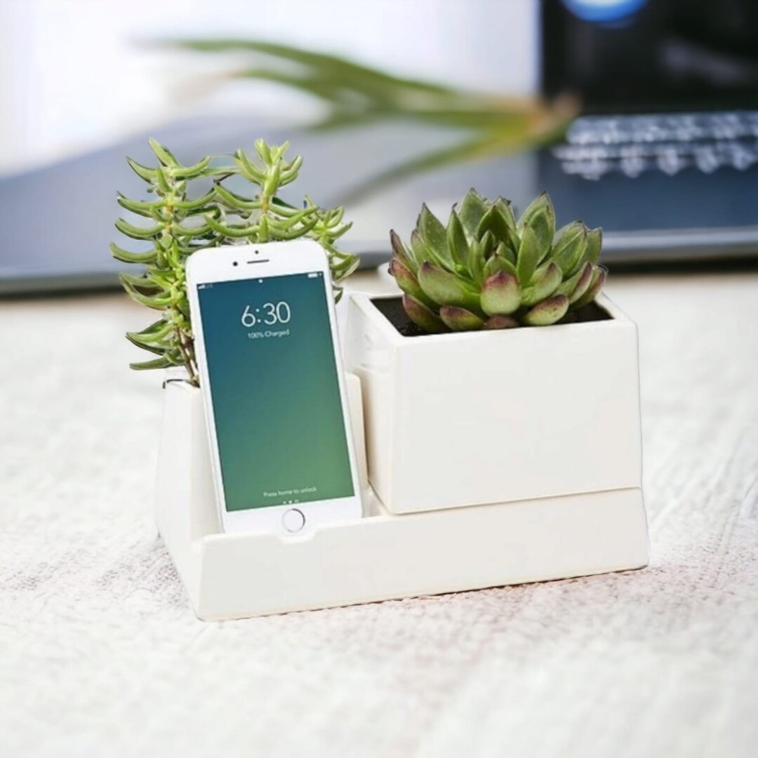 Office Phone Holder and Planter 3D Print Stl Files - Etsy