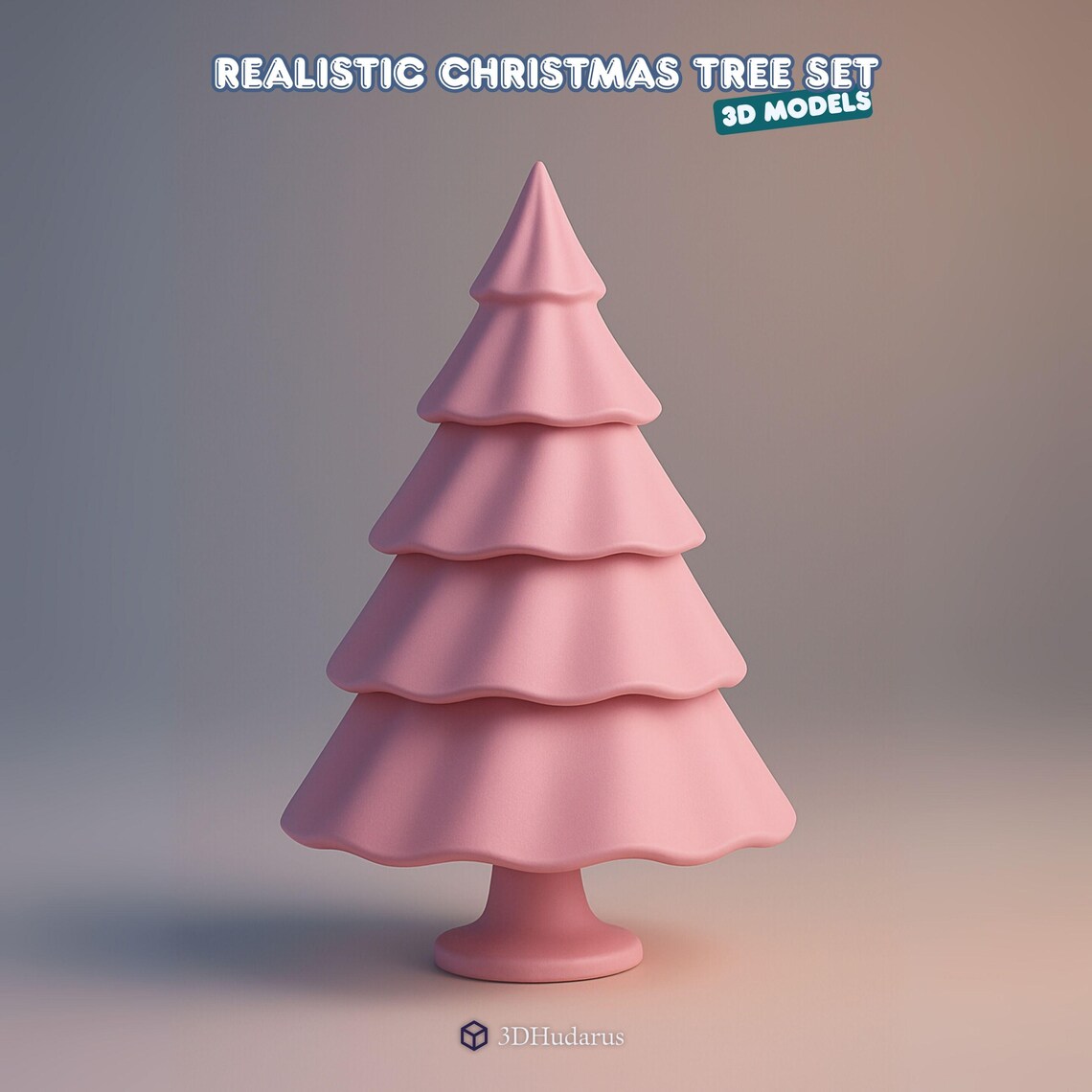 Realistic Christmas Tree Set 3D STL Files, Set of 3 Christmas Tree ...