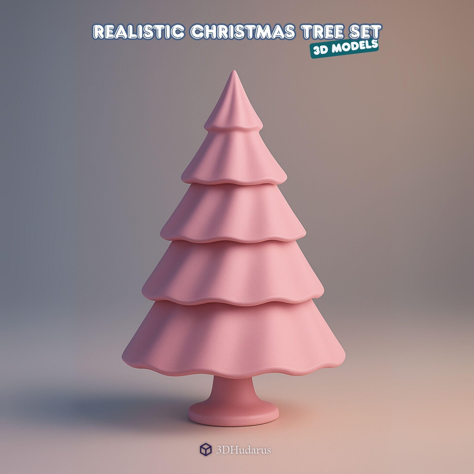 Realistic Christmas Tree Set 3D STL Files, Set of 3 Christmas Tree ...