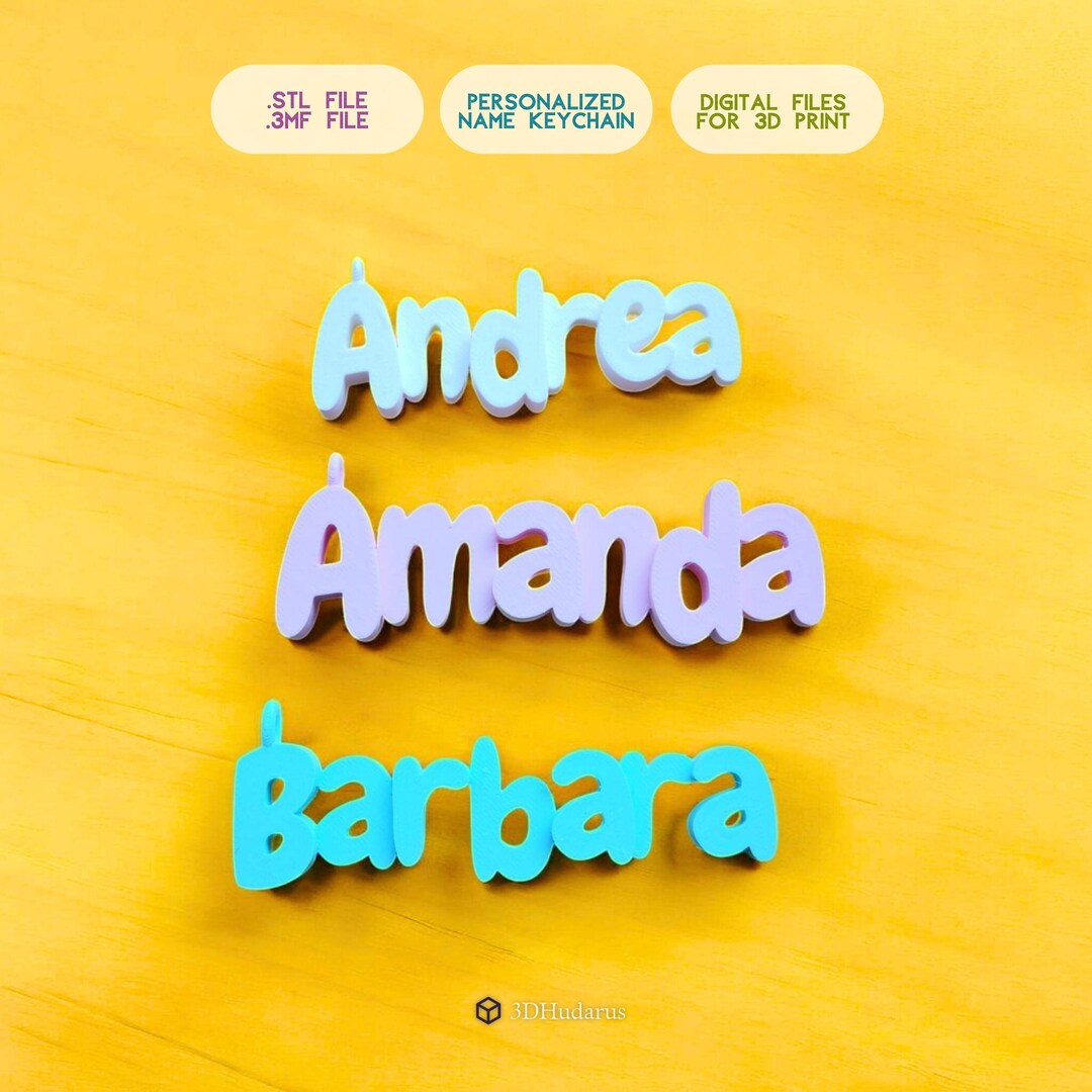 Personalized Name Keychain - STL&3MF Files for 3D Printers, Ready to ...