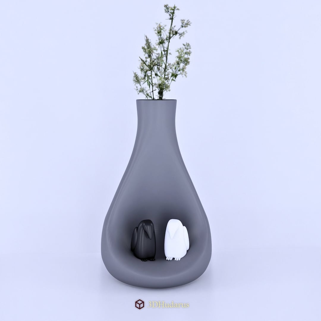 Decorative Vase 3D STL Files, 3D Penguins Vase Model, 3D Home ...