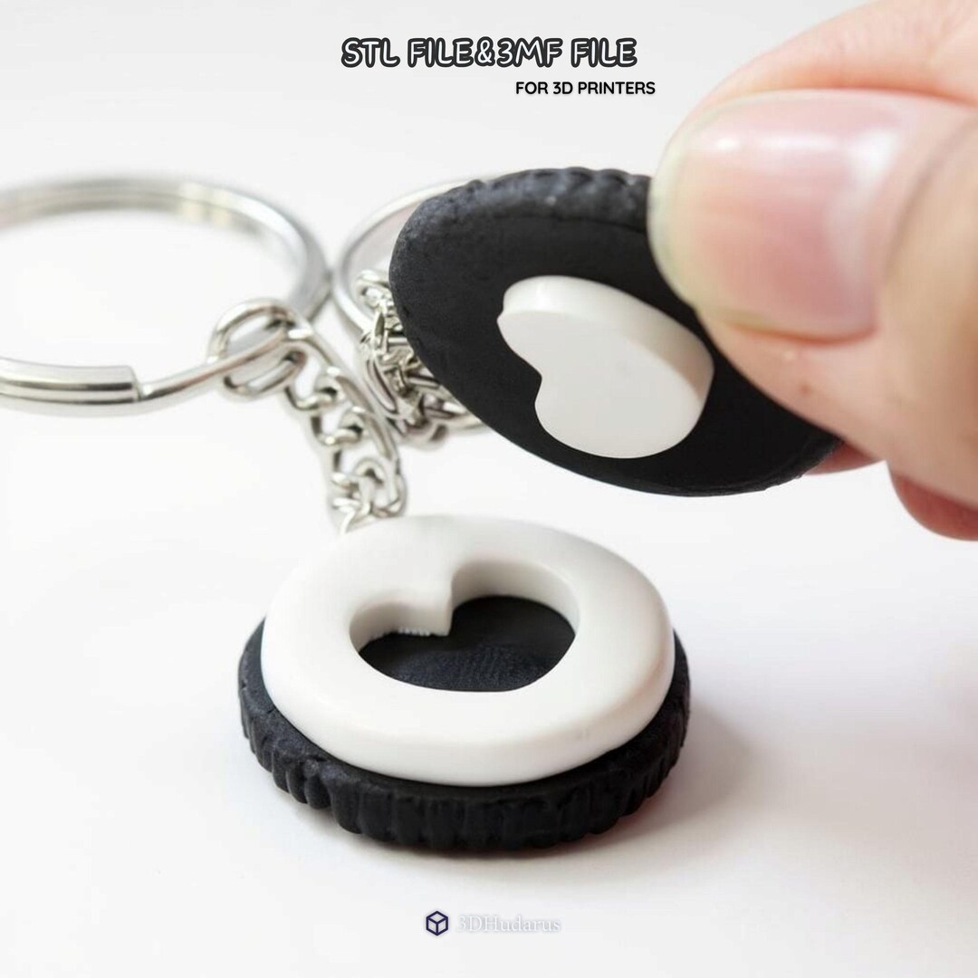 Cookie Keychain 3D Print Stl Files, Love 3D Print Files, Valentines ...