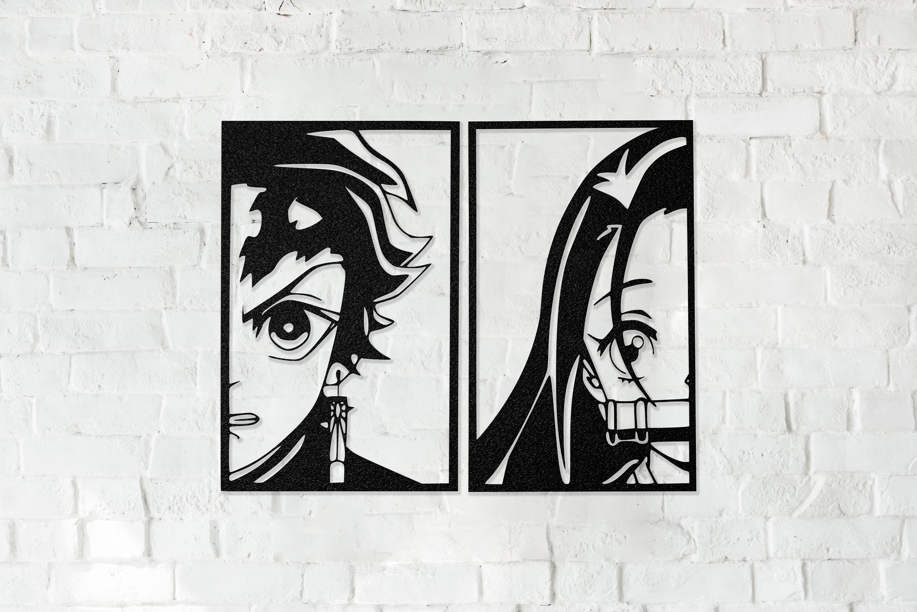 Demon Slayer Tanjiro and Nezuko 2D Wall Art Wall Decor With Double ...