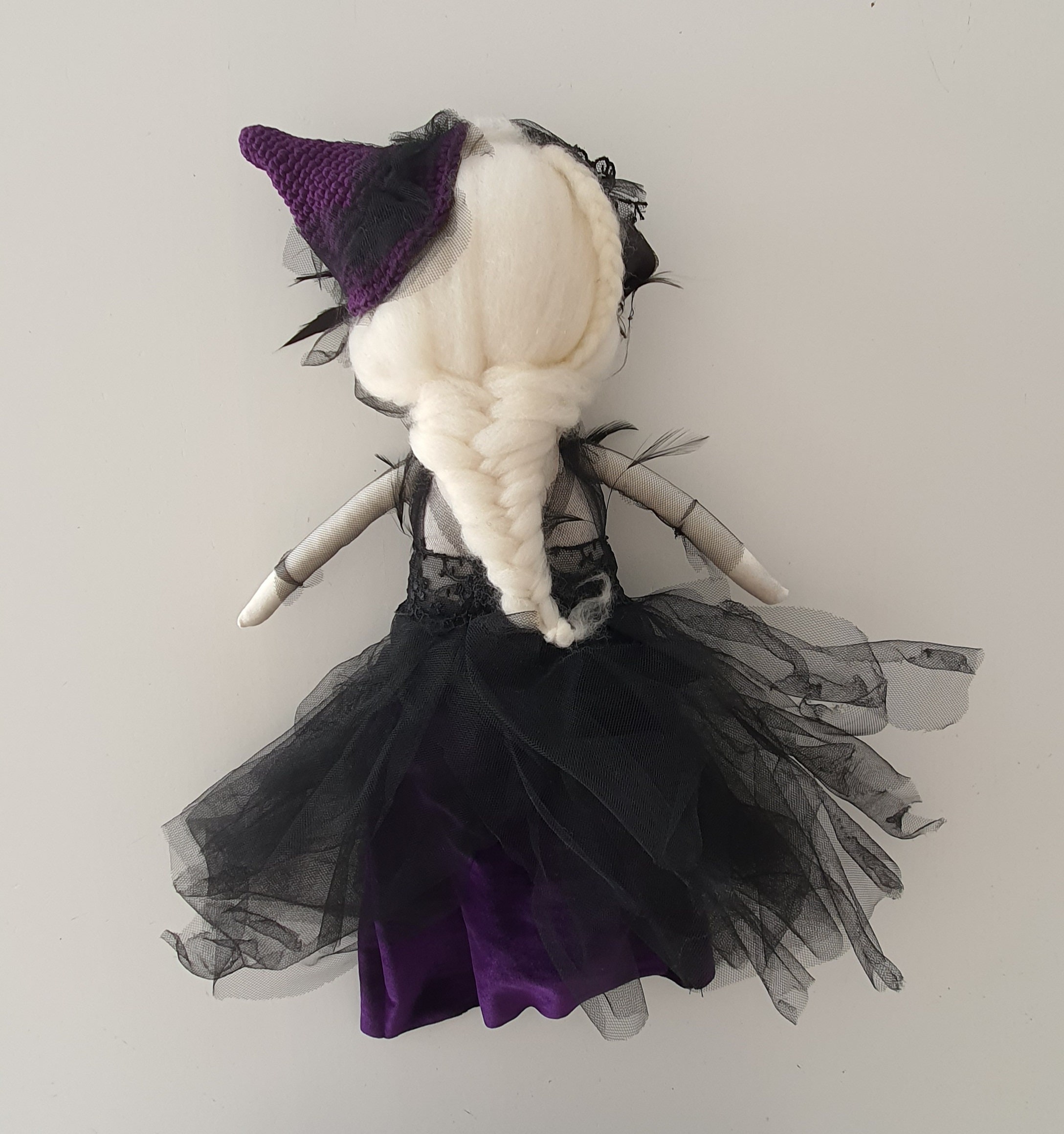 Halloween Witch Doll #3, Handmade Witch Cloth Doll With Merino Wool ...