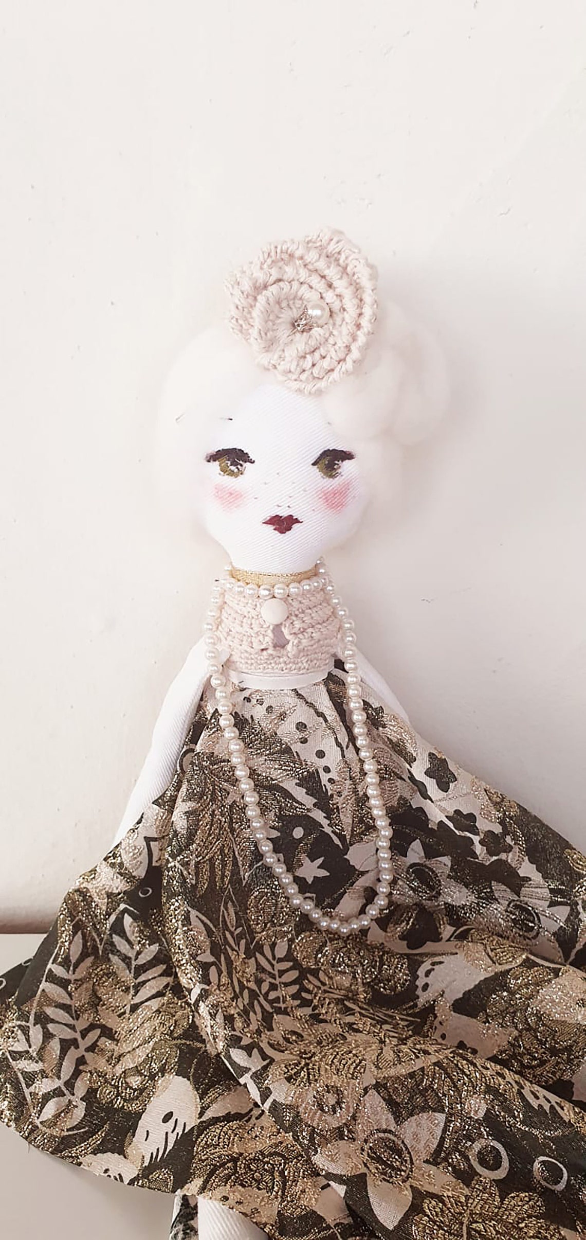 One of a Kind Handmade Cloth Doll. 40 Cm. Vintage Style Doll. Art Doll ...