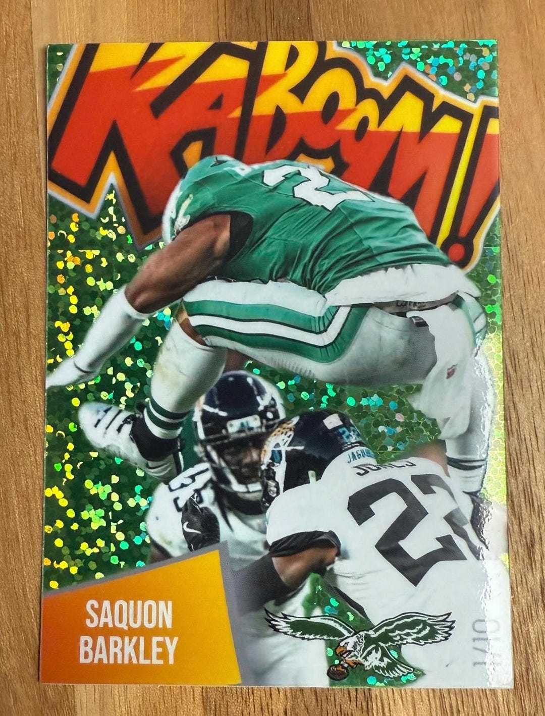 Saquon Barkley Kaboom Sticker: Metallic Glitter Eagles NFL Decal - Etsy