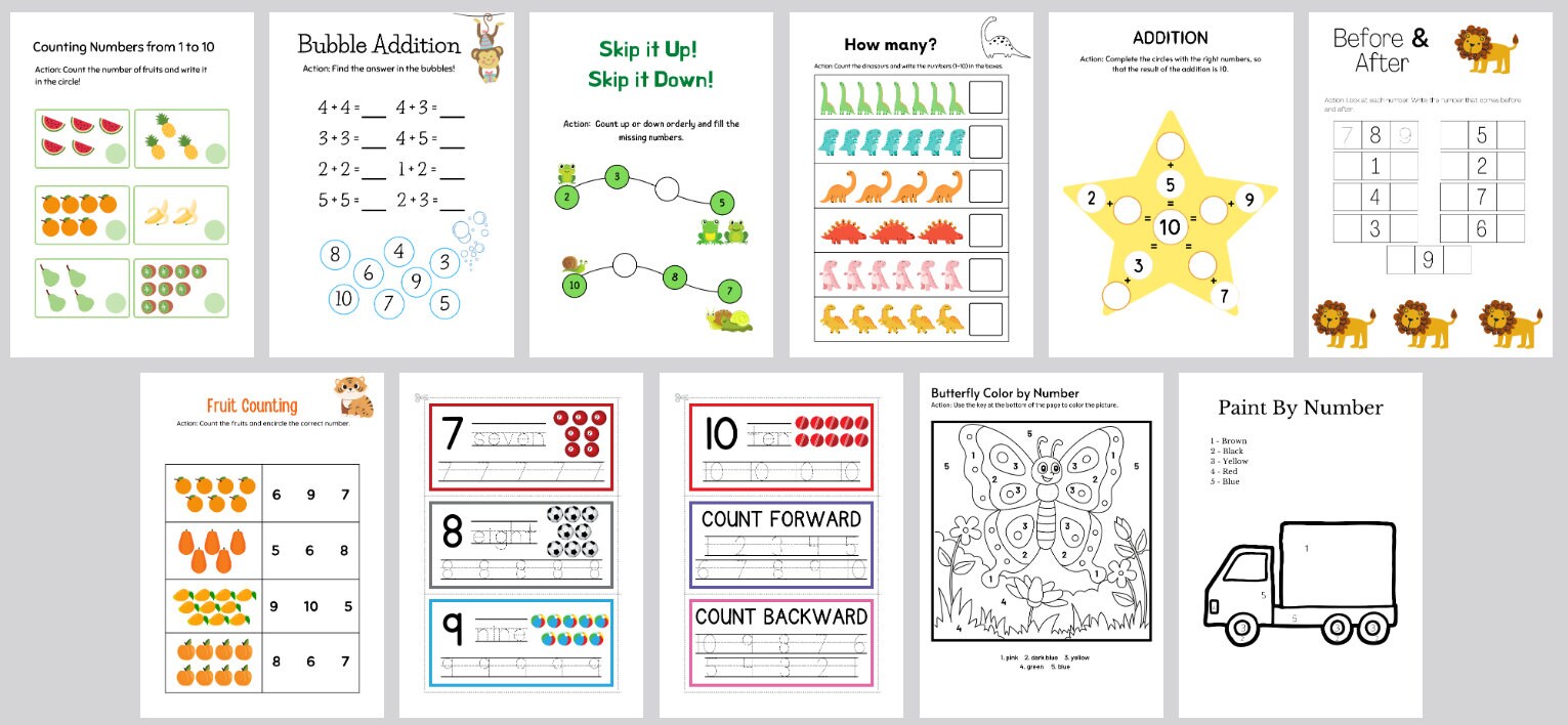 Rainbow Friends of 10 Travel Work Sheets Full of Fun for 3 - Etsy