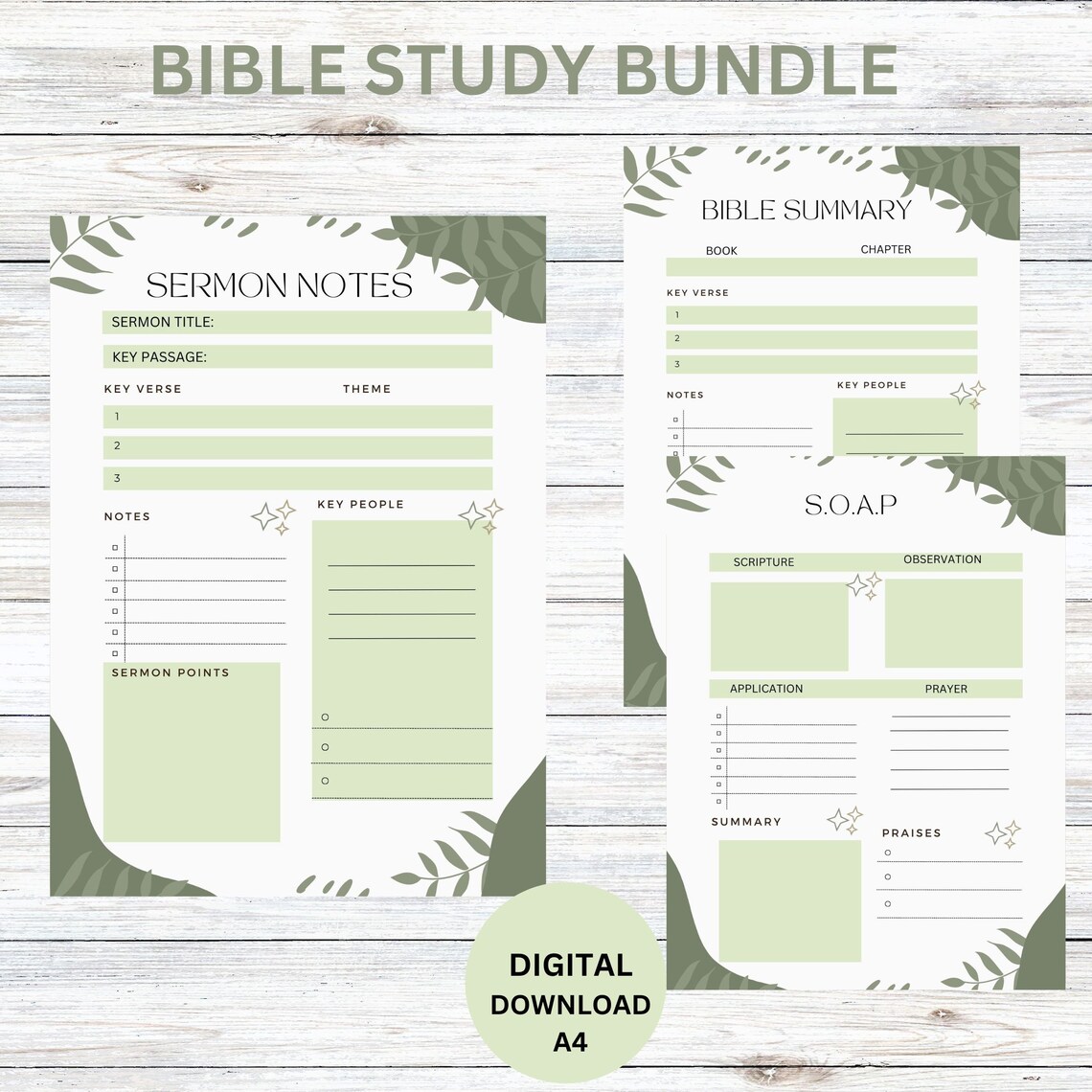 Digital Bible Study Bundle, Printable, Bible Study, SOAP Journal ...