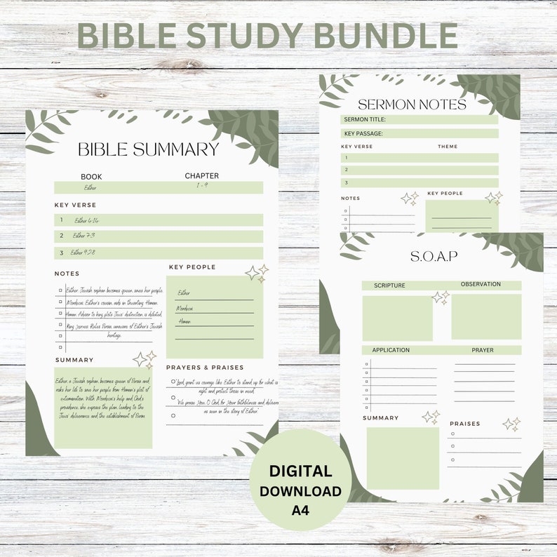Digital Bible Study Bundle, Printable, Bible Study, SOAP Journal ...