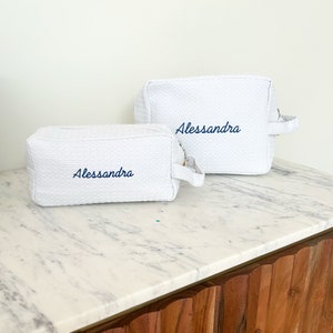 Personalised Small Quilted Monogramed Cosmetic Bag, Initial Name Makeup ...