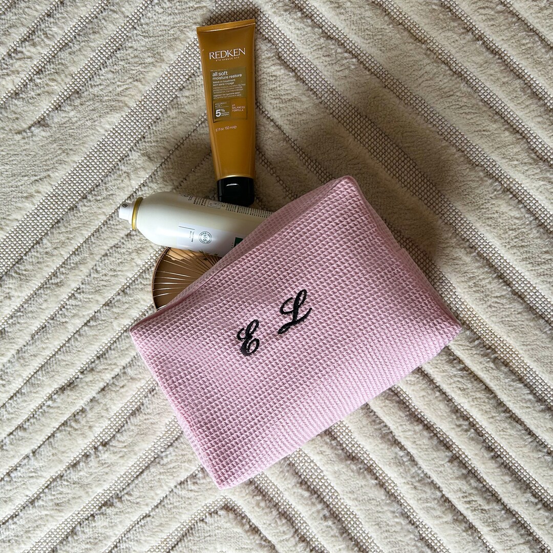 Pink Personalised Monogramed Makeup Bag, Cosmetic Pouch, Wash Bag - Etsy UK