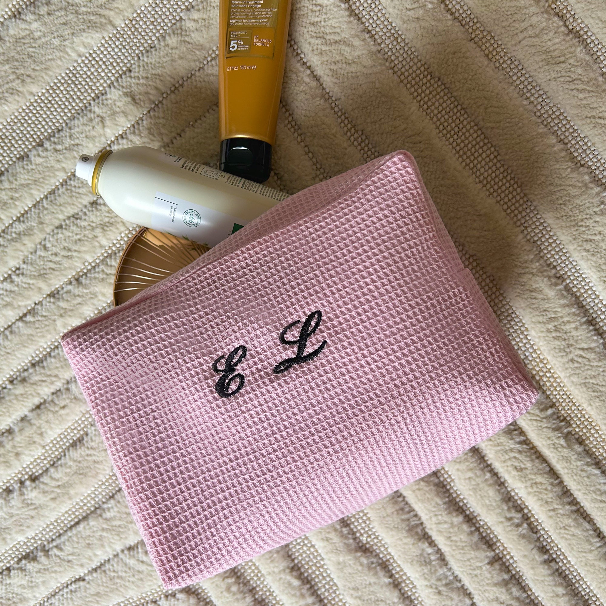 Pink Personalised Monogramed Makeup Bag, Cosmetic Pouch, Wash Bag - Etsy UK