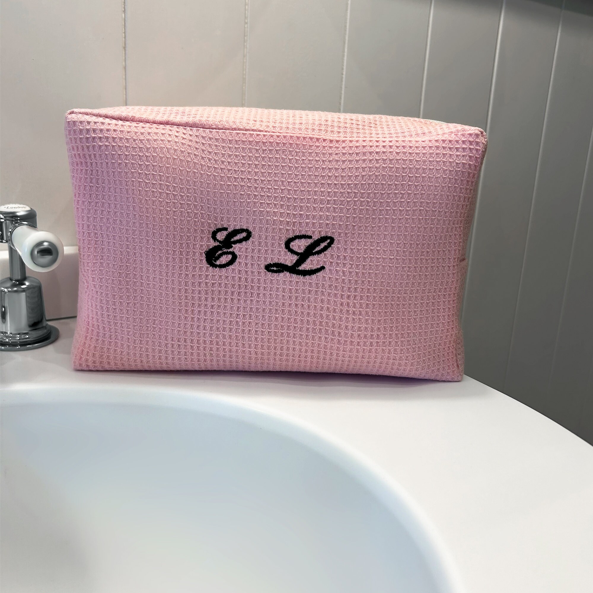 Pink Personalised Monogramed Makeup Bag, Cosmetic Pouch, Wash Bag - Etsy UK