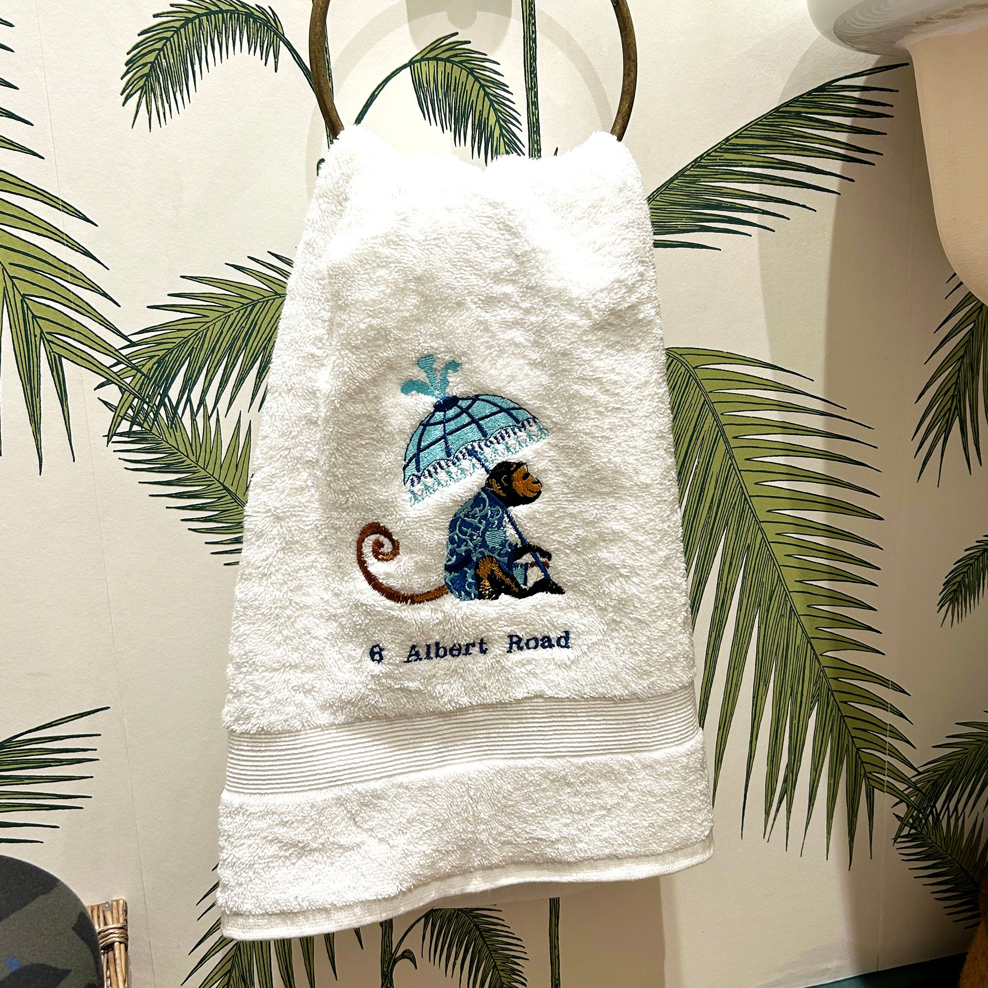 Personalized Cute Monkey Bathroom Towel Design, Luxury Embroidered ...