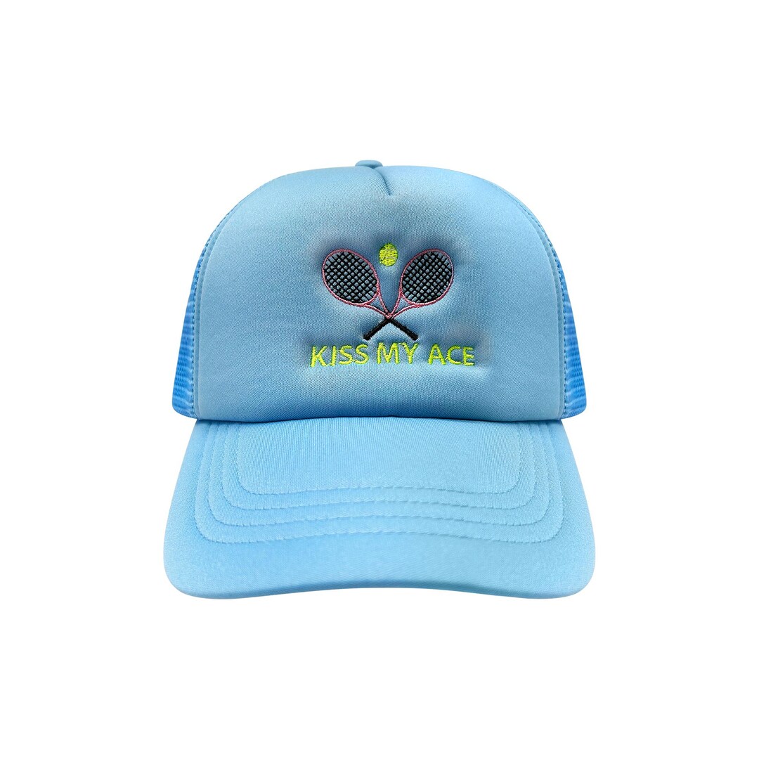 Embroidered Light Blue Trucker Hat, Kiss My Ace/ Christmas/ Cap Hat ...