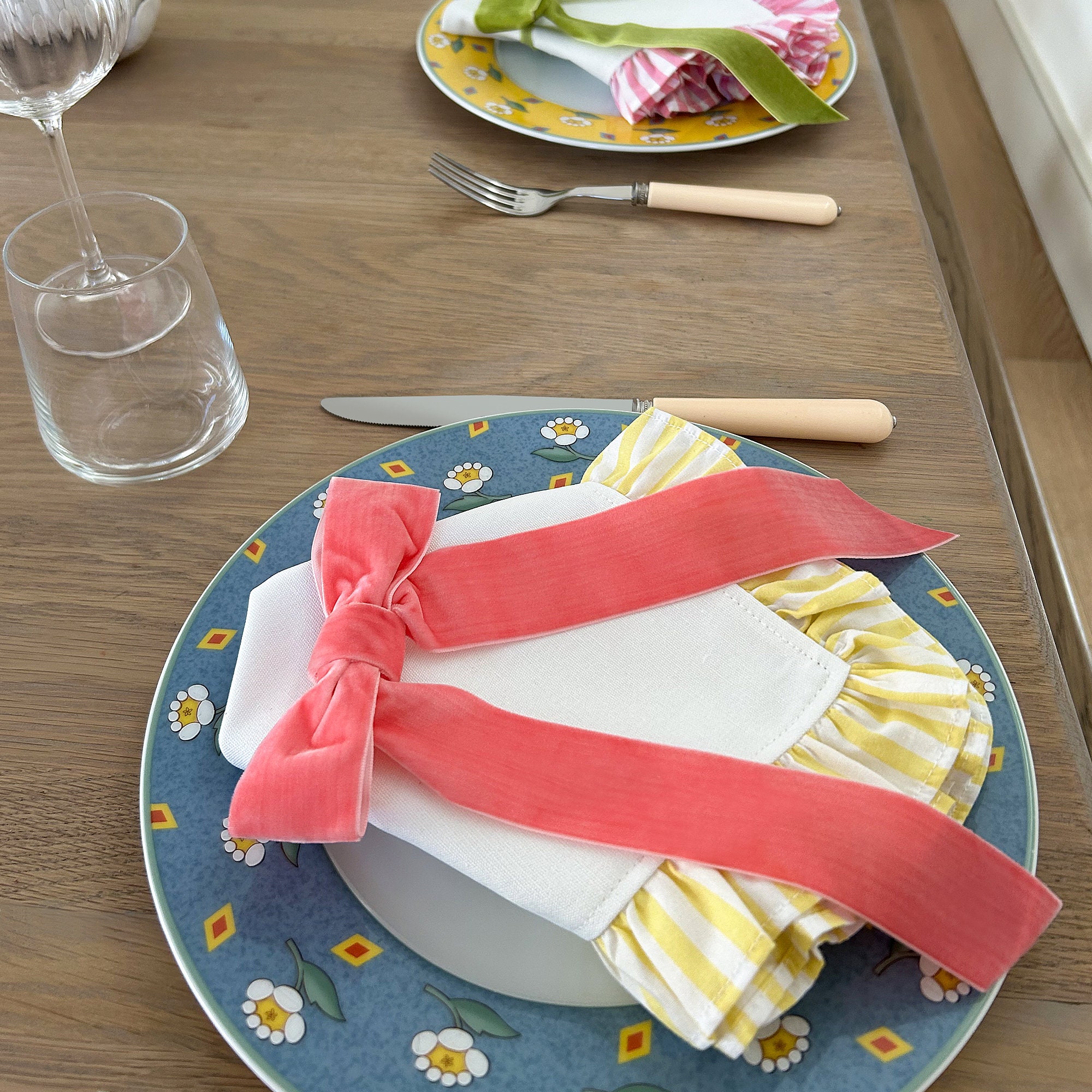 Set of Four Soft Pink Velvet Napkin Bows, Wedding Table Decoration ...