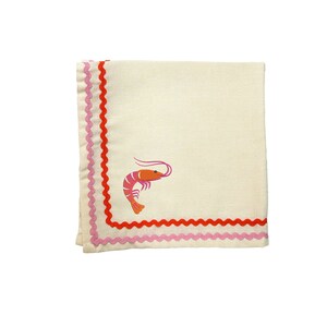 Personalized Cute Prawn Dinner Party Napkins, Set of Reusable Linen ...