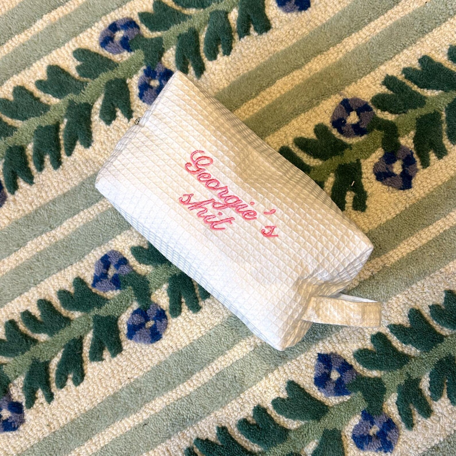Personalised Small Quilted Monogramed Cosmetic Bag, Initial Name Makeup ...