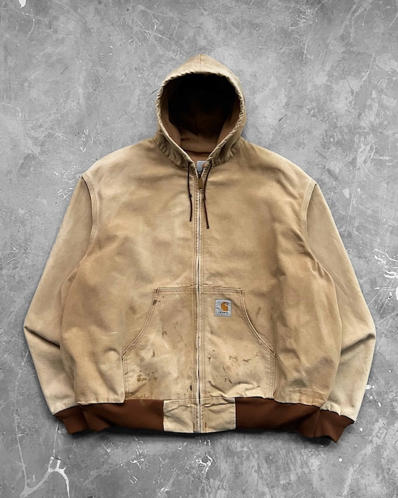 tan carhartt duck active jacket - Gem