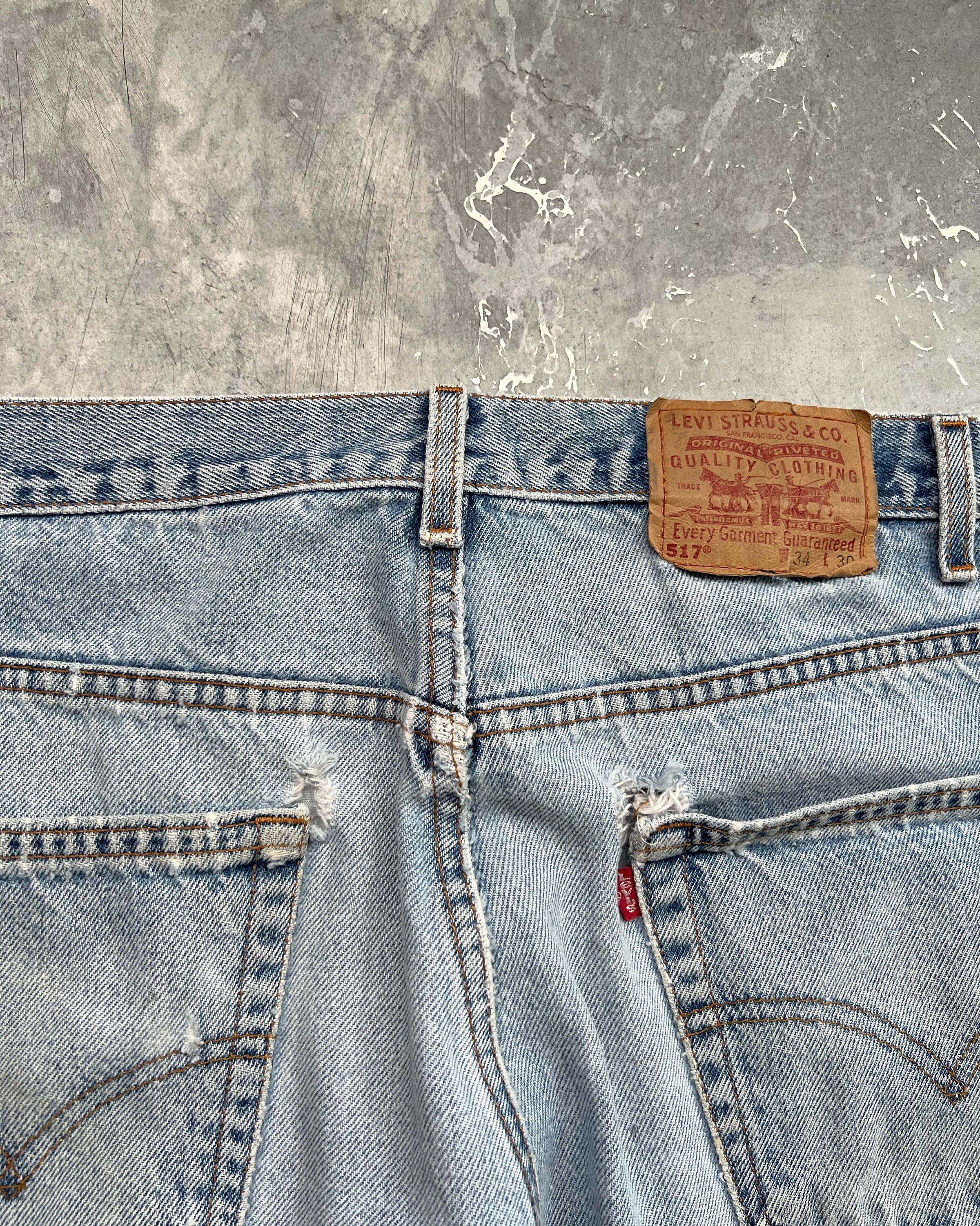 Vintage Stained and Distressed Levis 517 Denim / Jeans / Trousers 31X27 ...